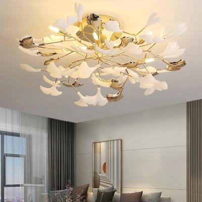 China Dining Room Ceiling Light Modern Living Room luxury home decor Ginkgo Leaf Ceiling Light(WH-MA-323) for sale