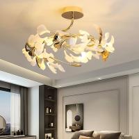 China Dining Room Ceiling Light Modern Living Room luxury home decor Ginkgo Leaf Ceiling Light(WH-MA-323) for sale