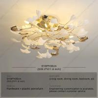 China Dining Room Ceiling Light Modern Living Room luxury home decor Ginkgo Leaf Ceiling Light(WH-MA-323) for sale
