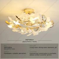 China Dining Room Ceiling Light Modern Living Room luxury home decor Ginkgo Leaf Ceiling Light(WH-MA-323) for sale