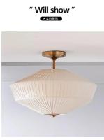 China Office Light Living Room Bedroom Vintage Decorative French Style Fabric Pleated Ceiling Lamp(WH-MA-328) for sale
