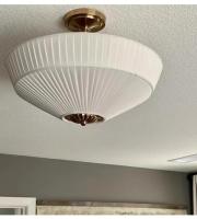 China Office Light Living Room Bedroom Vintage Decorative French Style Fabric Pleated Ceiling Lamp(WH-MA-328) for sale