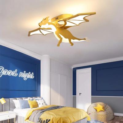 China Children's Room Lamps Golden LED Boy Bedroom Nursery Flying Dragon Ceiling Lights(WH-MA-336) for sale