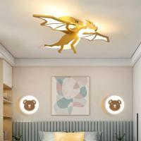 China Children's Room Lamps Golden LED Boy Bedroom Nursery Flying Dragon Ceiling Lights(WH-MA-336) for sale