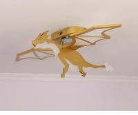 China Children's Room Lamps Golden LED Boy Bedroom Nursery Flying Dragon Ceiling Lights(WH-MA-336) for sale