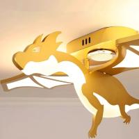 China Children's Room Lamps Golden LED Boy Bedroom Nursery Flying Dragon Ceiling Lights(WH-MA-336) for sale