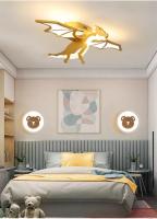 China Children's Room Lamps Golden LED Boy Bedroom Nursery Flying Dragon Ceiling Lights(WH-MA-336) for sale