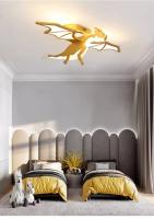 China Children's Room Lamps Golden LED Boy Bedroom Nursery Flying Dragon Ceiling Lights(WH-MA-336) for sale
