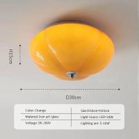 China Home Decor Fixture Lustre Bedroom Study Room Minimalist Orange Pumpkin Glass Ceiling Lamps(WH-MA-345) for sale