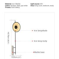 China Dining Room Stand Lamp Office Bedside TV Side Floor Light Design Marble Floor Lamp(WH-VFL-32) for sale