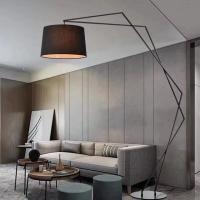 China Decor Indoor Lighting Living Room Bedroom Home Fabric Lampshade Fishing Floor Lamp(WH-VFL-38) for sale