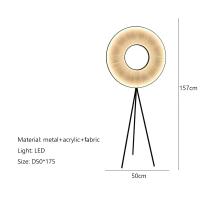 China Bedroom Bedside Standing Light Home Decor Art Round Halo Fabric Pleats Led Floor Lamp(WH-MFL-196) for sale