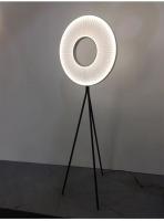 China Bedroom Bedside Standing Light Home Decor Art Round Halo Fabric Pleats Led Floor Lamp(WH-MFL-196) for sale