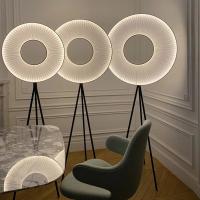 China Bedroom Bedside Standing Light Home Decor Art Round Halo Fabric Pleats Led Floor Lamp(WH-MFL-196) for sale
