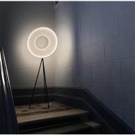 China Bedroom Bedside Standing Light Home Decor Art Round Halo Fabric Pleats Led Floor Lamp(WH-MFL-196) for sale