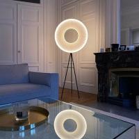 China Bedroom Bedside Standing Light Home Decor Art Round Halo Fabric Pleats Led Floor Lamp(WH-MFL-196) for sale