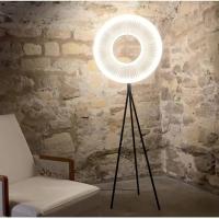 China Bedroom Bedside Standing Light Home Decor Art Round Halo Fabric Pleats Led Floor Lamp(WH-MFL-196) for sale