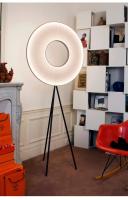 China Bedroom Bedside Standing Light Home Decor Art Round Halo Fabric Pleats Led Floor Lamp(WH-MFL-196) for sale