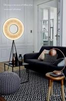 China Bedroom Bedside Standing Light Home Decor Art Round Halo Fabric Pleats Led Floor Lamp(WH-MFL-196) for sale