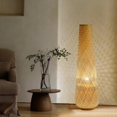 China Bedroom Bedside Lamp Tea Room Japanese  E27 Weave Bamboo Floor Lamp(WH-MFL-216) for sale