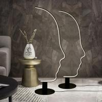 China Indoor Lighting Lustre Fixture Bedroom Bedside Standing Light Nordic Human Face Led Floor Lamp(WH-MFL-222) for sale