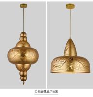 China Saudi Arabia Design Luxury Gold Lustre Pendant Lights LED E27 Hollow Carving Southeast Asia Hanging Lamp (WH-DC-69) for sale