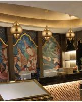 China Saudi Arabia Design Luxury Gold Lustre Pendant Lights LED E27 Hollow Carving Southeast Asia Hanging Lamp (WH-DC-69) for sale