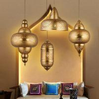 China Saudi Arabia Design Luxury Gold Lustre Pendant Lights LED E27 Hollow Carving Southeast Asia Hanging Lamp (WH-DC-69) for sale