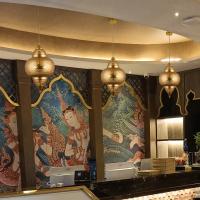 China Saudi Arabia Design Luxury Gold Lustre Pendant Lights LED E27 Hollow Carving Southeast Asia Hanging Lamp (WH-DC-69) for sale