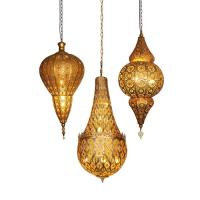 China Southeast Asia Gold Lustre Iron Art Hanging Lamp Moroccan Retro Vintage Industrial Hanging Lamp(WH-DC-70) for sale