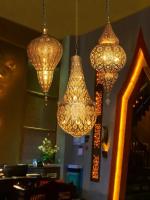 China Southeast Asia Gold Lustre Iron Art Hanging Lamp Moroccan Retro Vintage Industrial Hanging Lamp(WH-DC-70) for sale