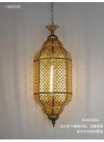 China Southeast Asia Gold Lustre Iron Art Hanging Lamp Moroccan Retro Vintage Industrial Hanging Lamp(WH-DC-70) for sale