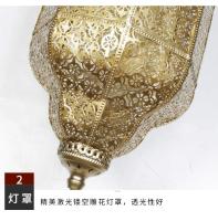 China Southeast Asia Gold Lustre Iron Art Hanging Lamp Moroccan Retro Vintage Industrial Hanging Lamp(WH-DC-70) for sale