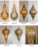 China Southeast Asia Gold Lustre Iron Art Hanging Lamp Moroccan Retro Vintage Industrial Hanging Lamp(WH-DC-70) for sale