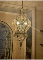 China Southeast Asia Gold Lustre Iron Art Hanging Lamp Moroccan Retro Vintage Industrial Hanging Lamp(WH-DC-70) for sale
