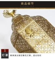China Southeast Asia Gold Lustre Iron Art Hanging Lamp Moroccan Retro Vintage Industrial Hanging Lamp(WH-DC-70) for sale