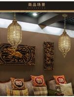 China Southeast Asia Gold Lustre Iron Art Hanging Lamp Moroccan Retro Vintage Industrial Hanging Lamp(WH-DC-70) for sale