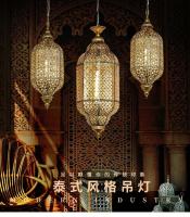 China Southeast Asia Gold Lustre Iron Art Hanging Lamp Moroccan Retro Vintage Industrial Hanging Lamp(WH-DC-70) for sale