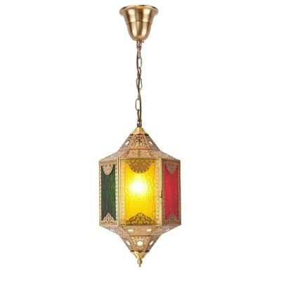 China Brass stained glass chandelier LED copper chandelier Moroccan style lighting (WH-DC-75) for sale