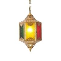 China Brass stained glass chandelier LED copper chandelier Moroccan style lighting (WH-DC-75) for sale