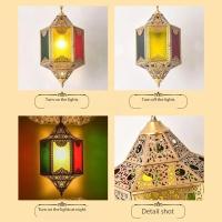China Brass stained glass chandelier LED copper chandelier Moroccan style lighting (WH-DC-75) for sale