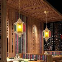 China Brass stained glass chandelier LED copper chandelier Moroccan style lighting (WH-DC-75) for sale