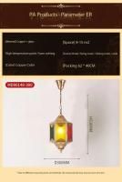 China Brass stained glass chandelier LED copper chandelier Moroccan style lighting (WH-DC-75) for sale