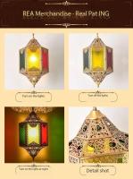 China Brass stained glass chandelier LED copper chandelier Moroccan style lighting (WH-DC-75) for sale