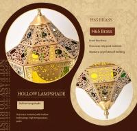 China Brass stained glass chandelier LED copper chandelier Moroccan style lighting (WH-DC-75) for sale
