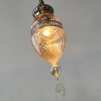 China Light brown handmade glass Pendant lamp Moroccan bedroom bedside chandelier (WH-DC-76) for sale