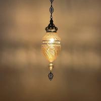 China Light brown handmade glass Pendant lamp Moroccan bedroom bedside chandelier (WH-DC-76) for sale