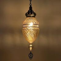 China Light brown handmade glass Pendant lamp Moroccan bedroom bedside chandelier (WH-DC-76) for sale