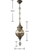 China Light brown handmade glass Pendant lamp Moroccan bedroom bedside chandelier (WH-DC-76) for sale