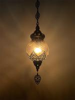 China Light brown handmade glass Pendant lamp Moroccan bedroom bedside chandelier (WH-DC-76) for sale